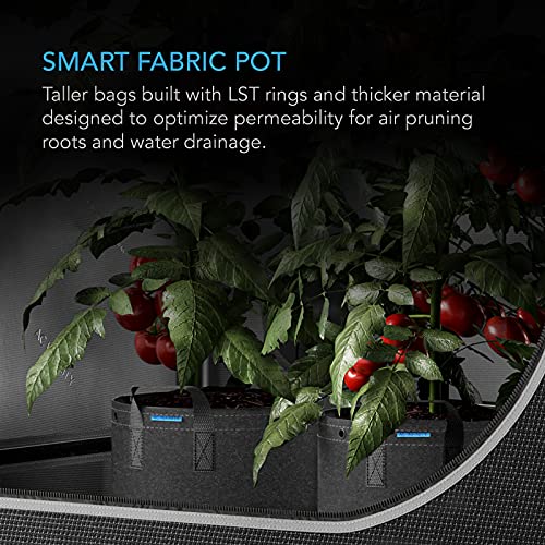 5-Pack 5 Gallon Heavy Duty Aeration Fabric Pots with Rings - For Low Stress Plant Training