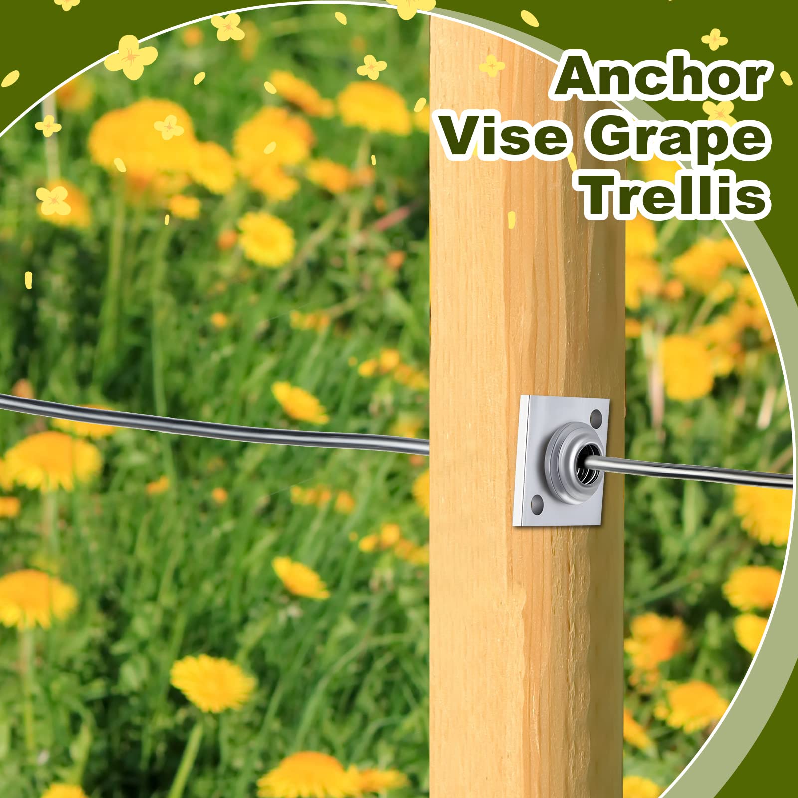 5 Pcs Anchor Wire Vise Anchor Vise Grape Trellis 9 Gauge Metal Wire Galvanized Solid Wire for Tightening 8-11 Gauge Wire to Build Trellises, Vineyards, Fences and Arbors