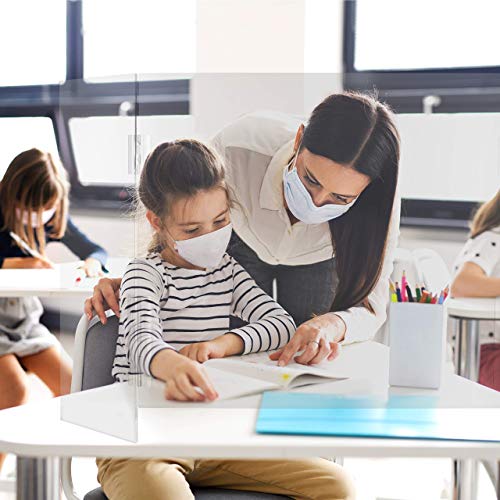 U-Shield Clear Plexiglass Acrylic Protective Sneeze Guard Counter Shield Plexi Glass Screen Divider Barrier for Reception Office School Salon Partition Window (42"L x 24"W)