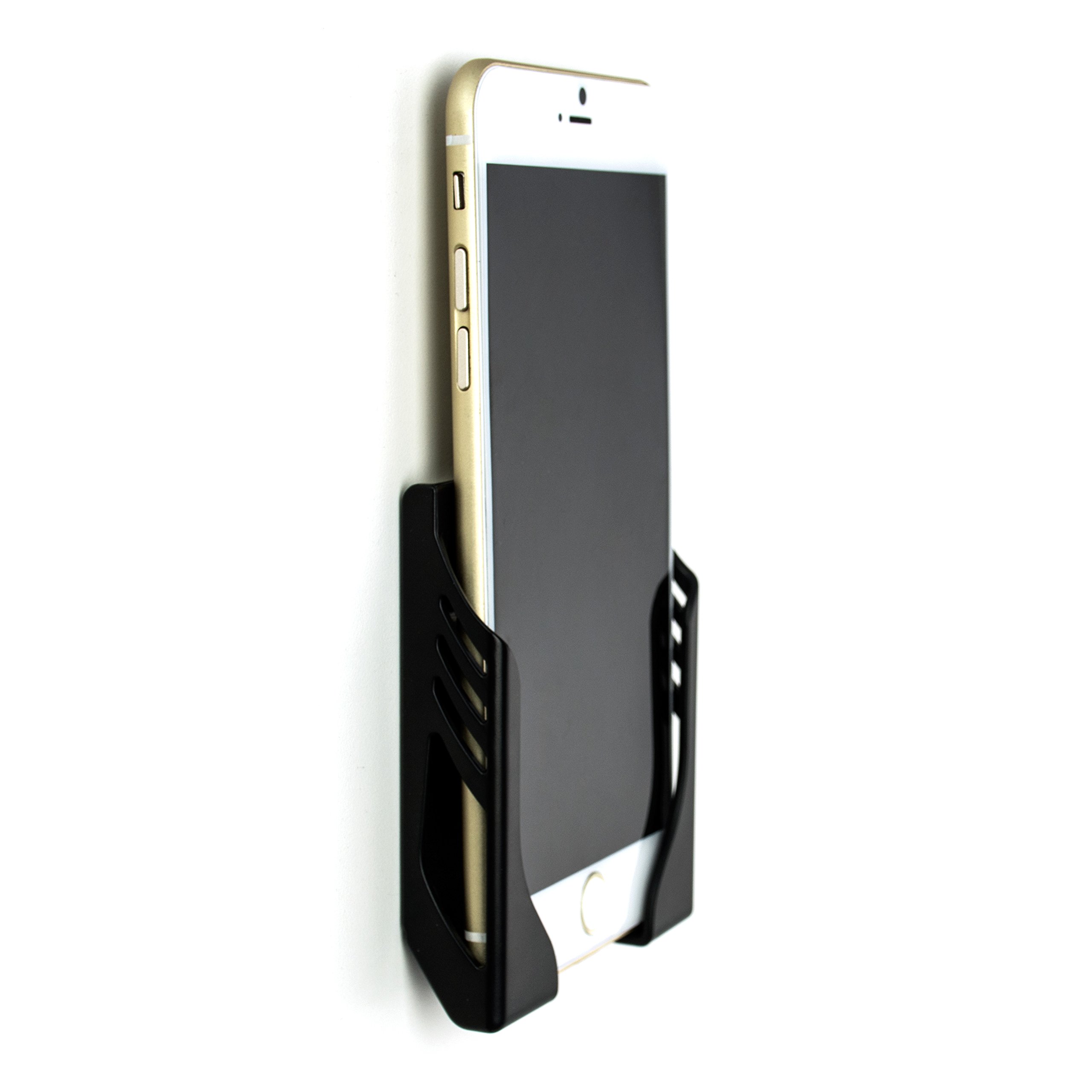Dockem Damage-Free Wall Mount for iPhone: 14, 13, 12, 11, Pro, Plus, Mini, Pro Max, SE 2/3, XS/X, XS Max, XR, 8/7, 8/7+, S22, S21, S20: 3M Command Strip Adhesives: Koala Mount Wall Dock [Black]