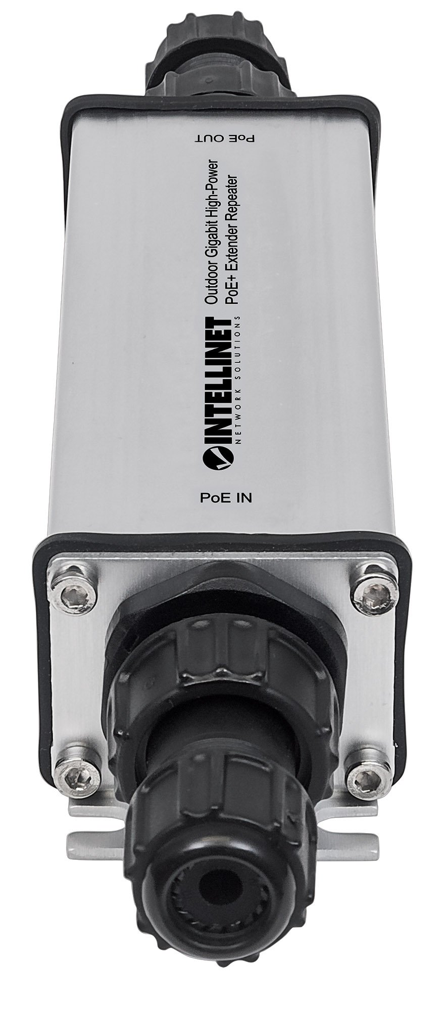Intellinet Outdoor Gigabit PoE+ Extender Repeater – POE IP65 Rating – 25W Power Budget via Cat5e Cat6 RJ45 Ethernet Network Cables, Daisy-Chain – 3 Yr Mfg Warranty – 561211