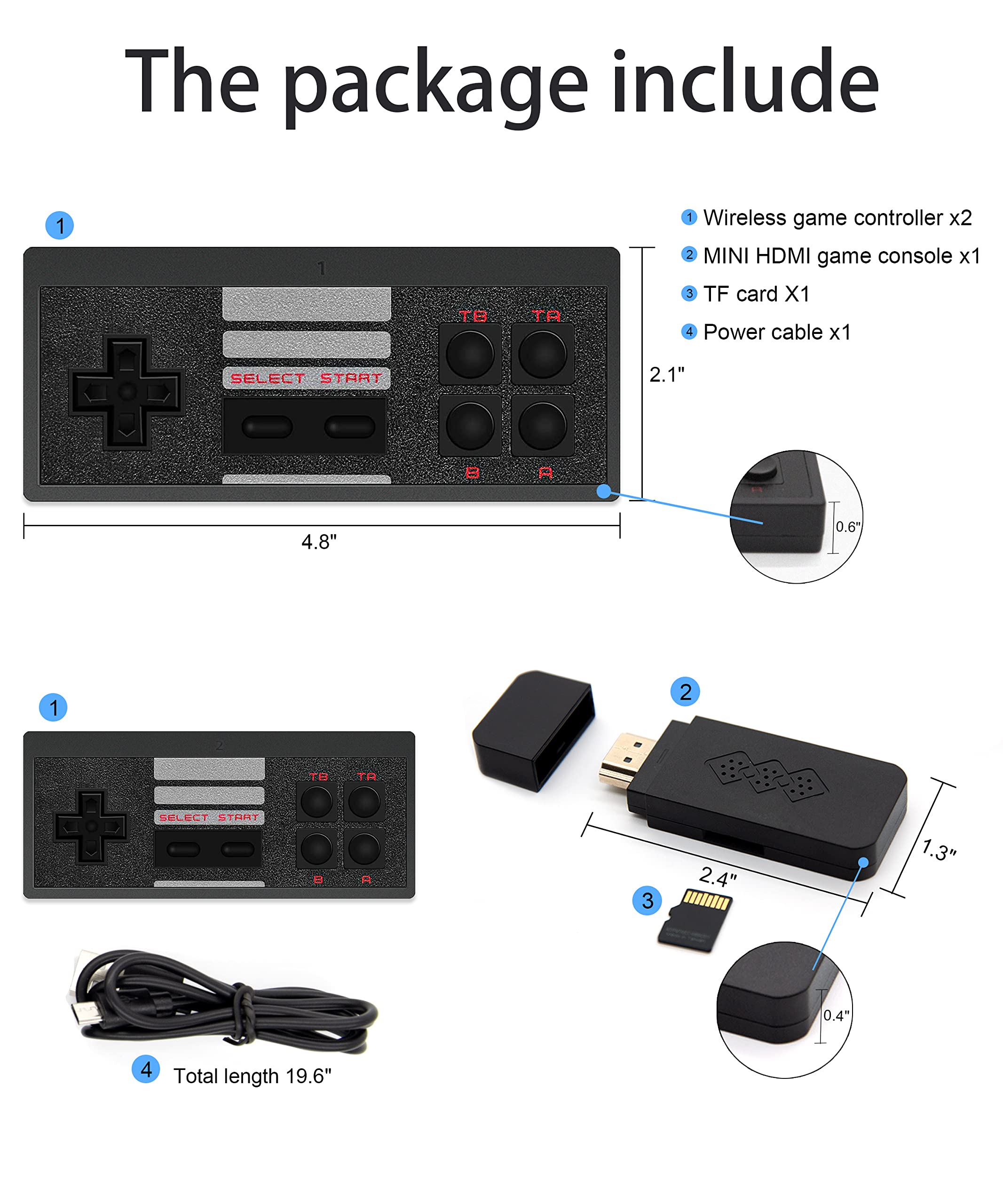 CICYSTORE Retro Game Console with 1500 Retro Video Games, HDMI HD Output NES Retro Game Console, Old Arcade Plug and Play Video Games Console is an Gift Choice for Children and Adults