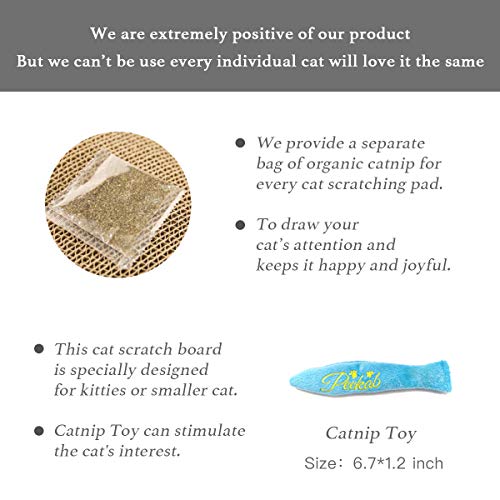 PEEKAB Cat Scratcher Cardboard Reversible Cat cat Scratch Pad Kitty Corrugated Scratching Bed Catnip Included (3 Pack)