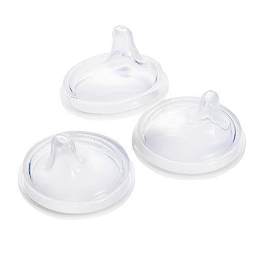 Boon NURSH Reusable Silicone Baby Bottles & NURSH Silicone Straw Conversion Top, Straws for NURSH Baby Bottles & NURSH Silicone Sippy Cup Lid, 6 Months and up
