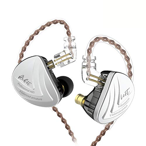 Kinboofi KZ AS16 in Ear Monitor Earphone Pure 8 Balanced Armature Drivers Per Side, KZ Stage Monitor Earphone High Fidelity Earbuds Headphone (Black No Mic)…………
