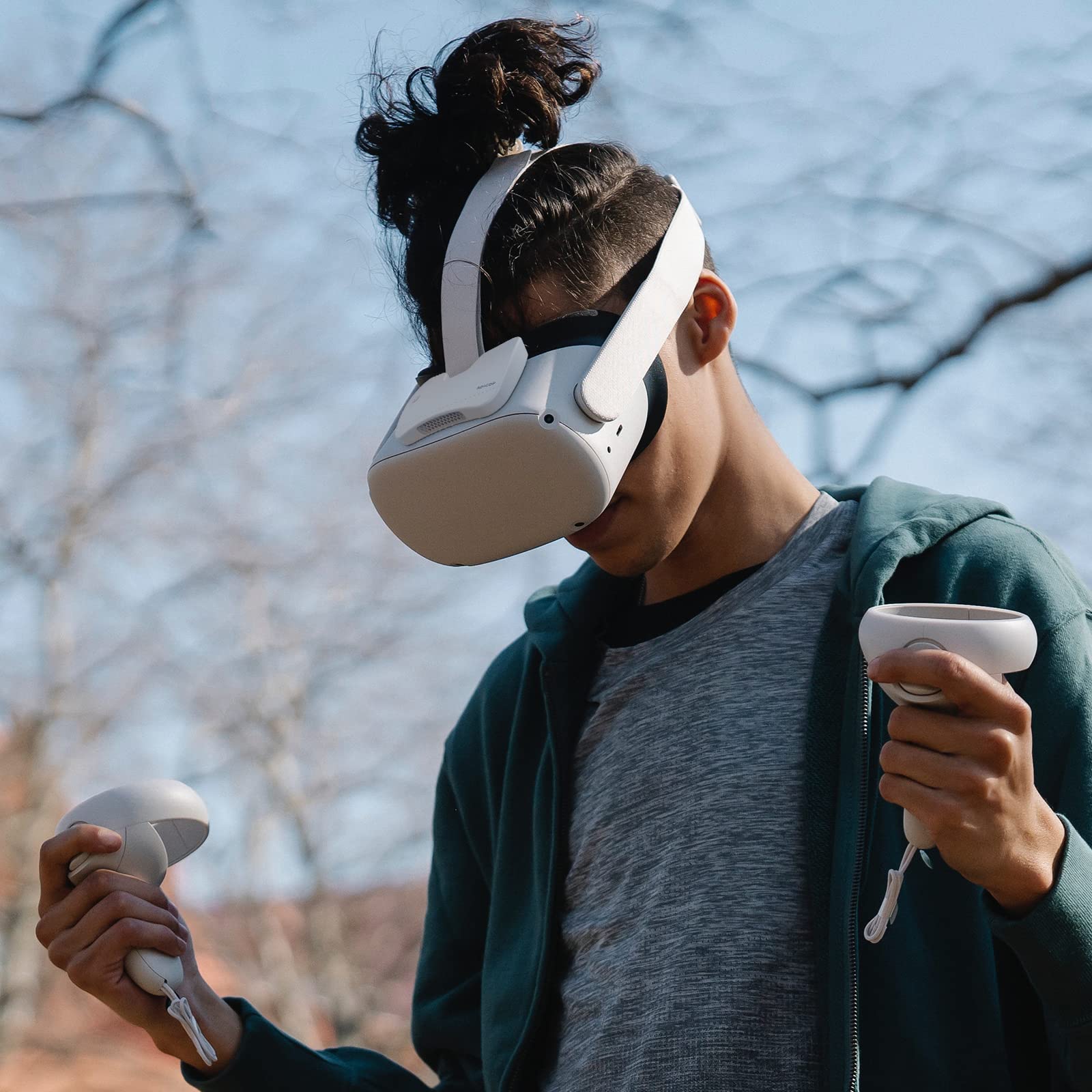 Adicop Fan Facial Interface for Oculus/Meta Quest 2 Accessories Relieve Lens Fogging and Hot Air Rechargeable up to 8-10 hours Working Time