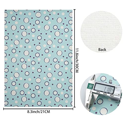 8 Pieces 8x12 Inch(21x30cm) Dots Pattern Printed Faux Leather Fabric Sheets Cotton Back for Leather Bows and Earrings Making, Each Sheet Per Pattern, in Total 8 Sheets