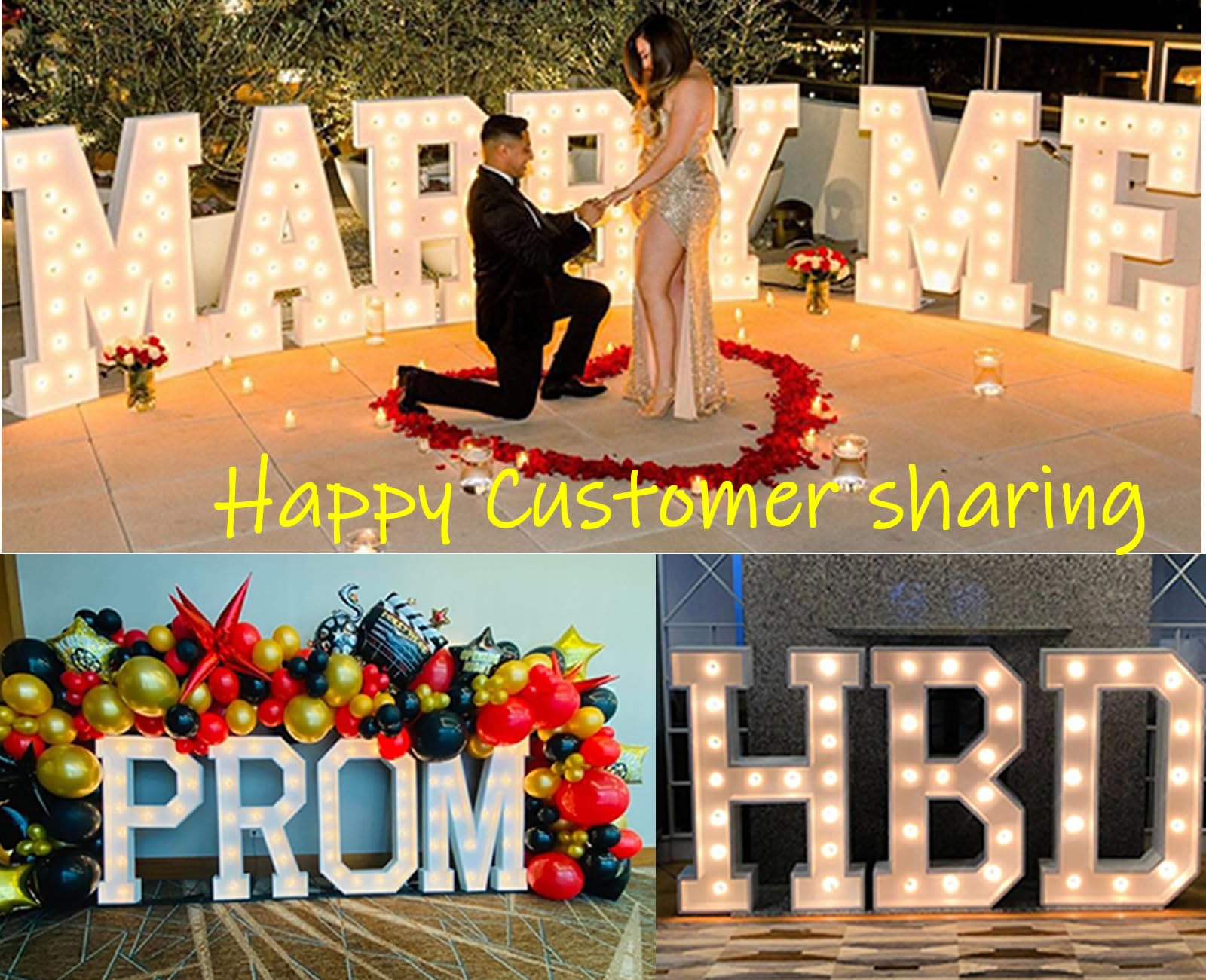 4FT Marquee Light Up Letters, Large Marquee Letters, Mosaic Balloon Frame Letters Big Letters for Engagement Wedding Decorations Birthday Party Backdrop Decor, Balloon Arch Kit Letter B