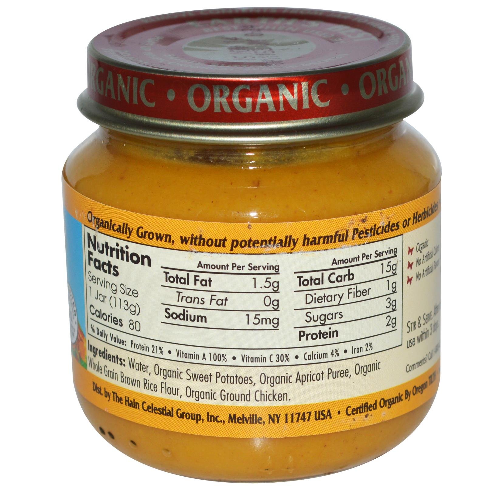 Earth's Best Organic Sweet Potato, Squash and Chicken Baby Food, 4 Oz Jar