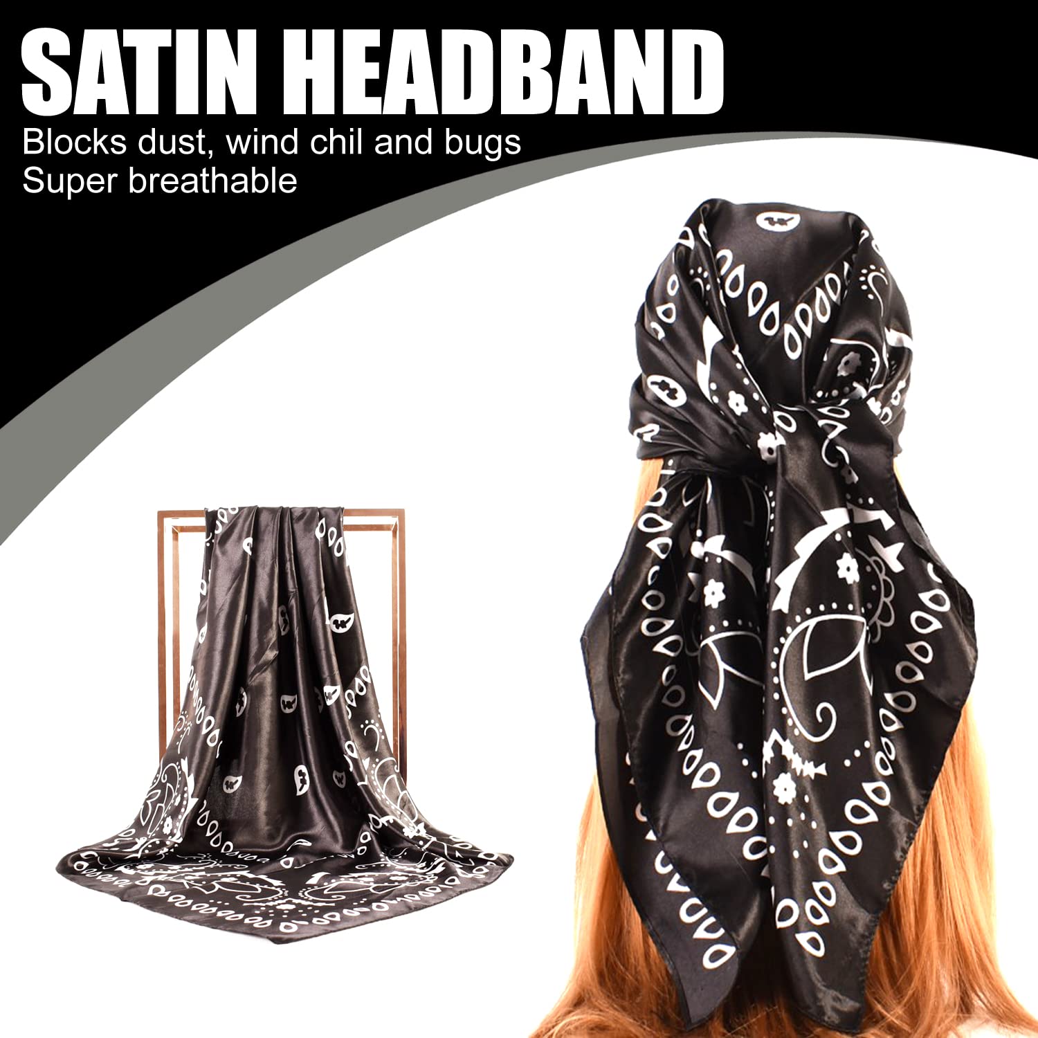 5 pcs Silk Bandanas for Women Hair Scarf, Silk Scarf for Hair Feeling Silk Scarf