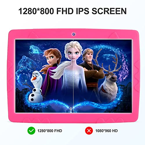 SANNUO 10 inch Kids Tablet,Android 10.0 RAM 3GB ROM 32GB 3G LET Dual SIM Card for Kids Education, Watch Movie and Play Game(Pink)