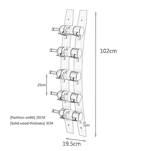 5/15 Bottle Wall-Mounted Wine Rack, Creative Hanging Wine Rack, Bar Restaurant Pine Wall-Mounted Wine Rack, Bar Counter Wine Cabinet Wine Rack Decorative Rack (Size : 5pcs)