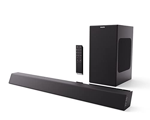 PHILIPS Soundbar with Wireless Subwoofer, Sound bar for tv 2.1-Channel Bluetooth, 300 Watts Dolby Audio Performance, Theater Audio Speakers