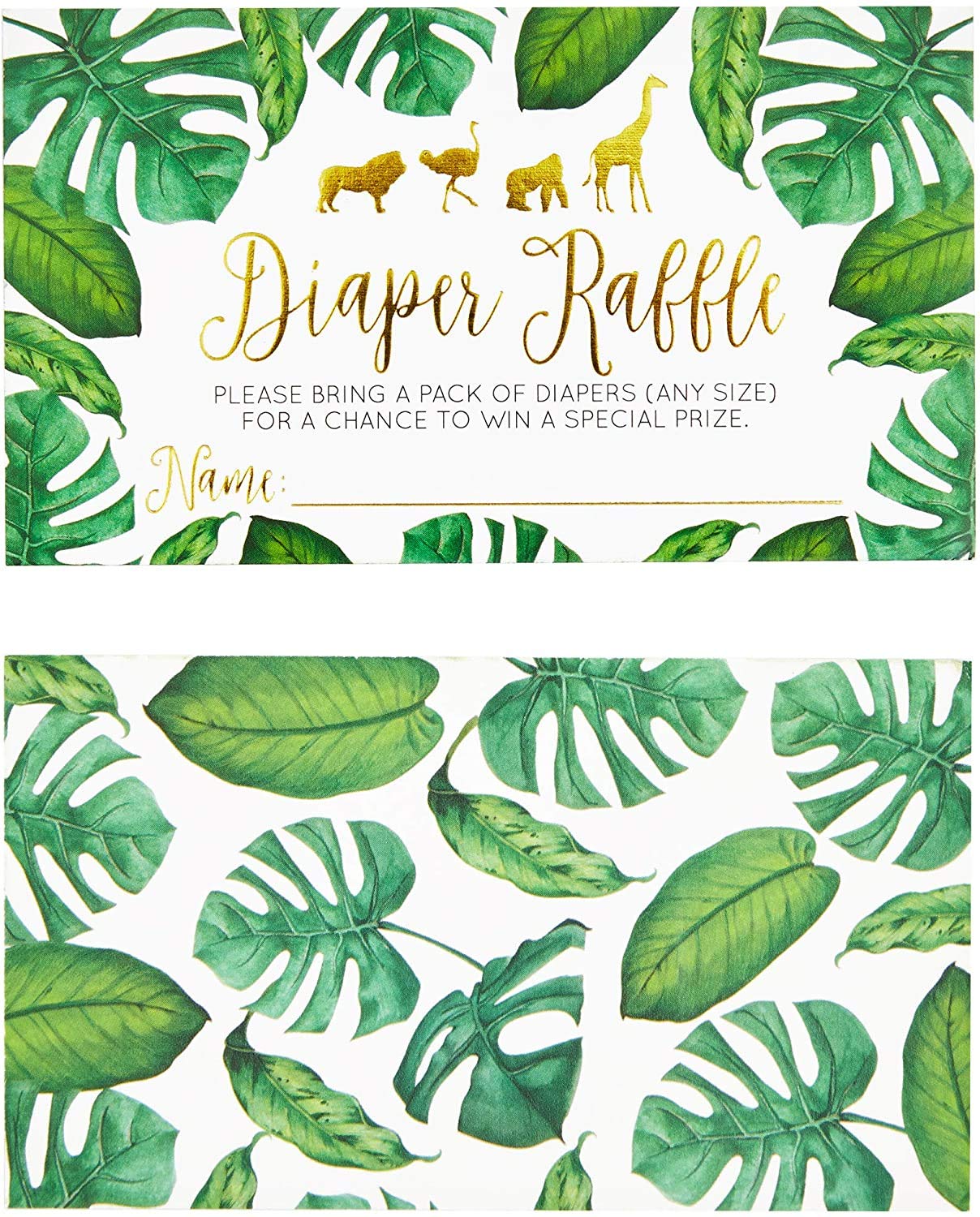 Sparkle and Bash Diaper Raffle Tickets for Baby Shower (60 Count) Jungle Safari