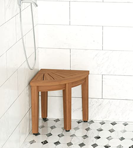 AquaTeak 12" Kai OptiAREA Corner Teak Shaving & Washing Foot Rest