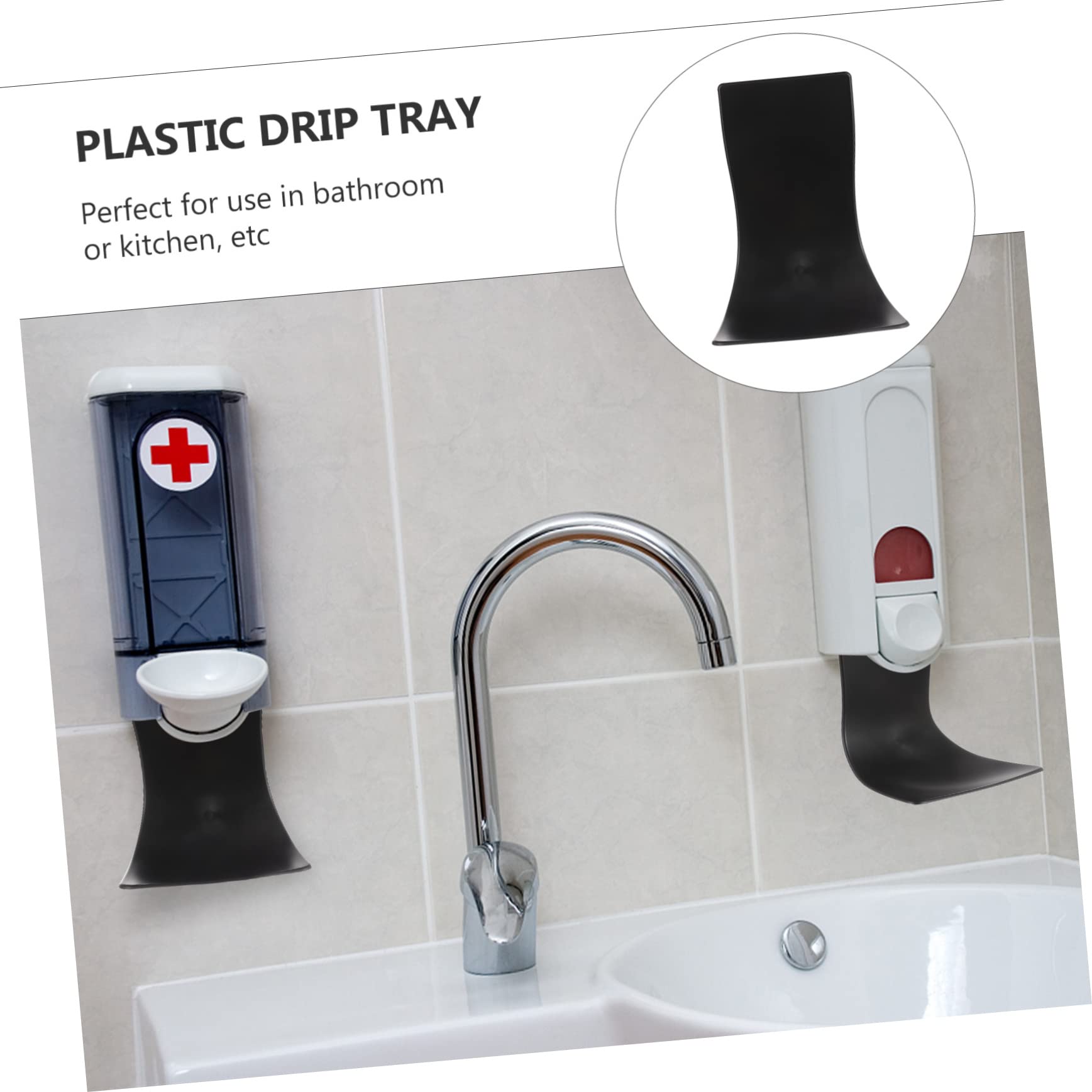 Abaodam 4 Pcs Water Tray Foam Drip Tray Body Wash Container Wall Mounted Drip Tray Dispenser Tray Water Dispenser Cup Holder Wall Cup Holder Universal Cup Holder Conditioner Plastic Soap