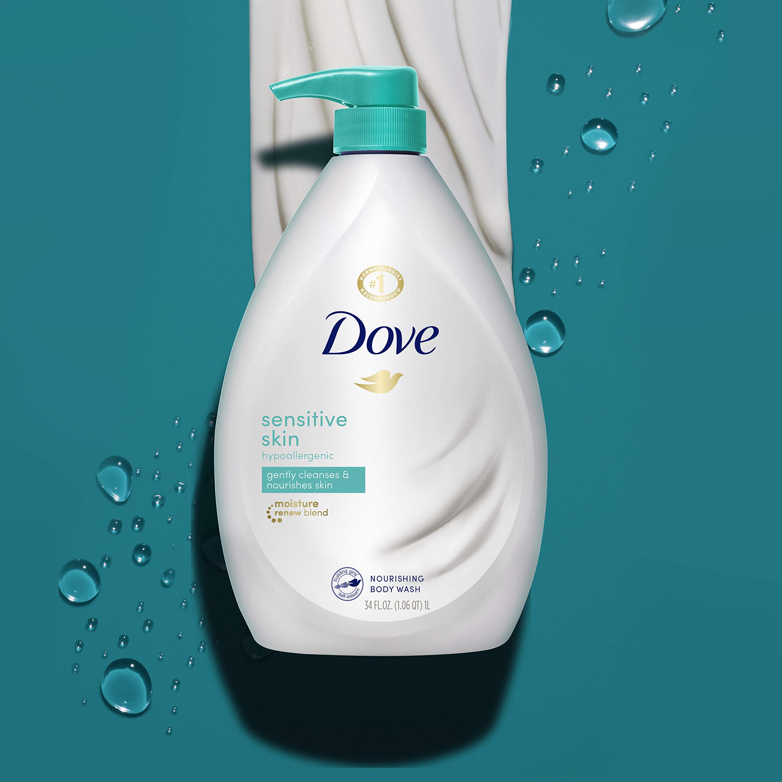 Dove Body Wash Hypoallergenic and Sulfate Free Sensitive Skin Effectively Washes Away Bacteria While Nourishing Your Skin 34 oz