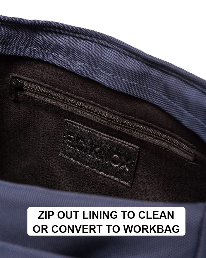 E.C.Knox Diaper Bag Backpack/Tote, with Built-in Baby Wipes Dispenser, Fold-Out Changing Pad, Stroller Hooks, 15 Pockets, Durable Nylon with Zip-Out Washable Canvas Lining, White