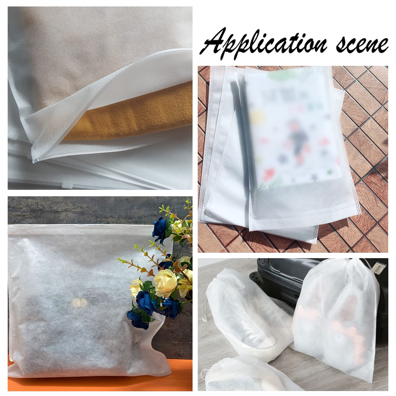 CHGCRAFT 30Pcs 3Sizes Non-Woven Fabric Dustproof Handbag Storage Organizer White Bag Dust Cover for Storage