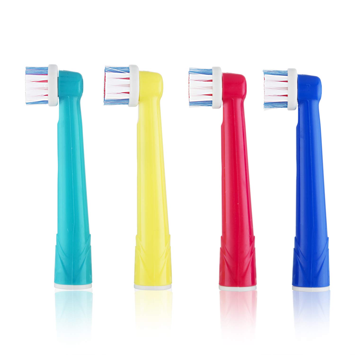 Kids Colored Brush Heads Compatible with Oral-B Kids, Vitality, Genius, Smart Series Pro, Triumph, Advance Power Toothbrush - 4 Pack