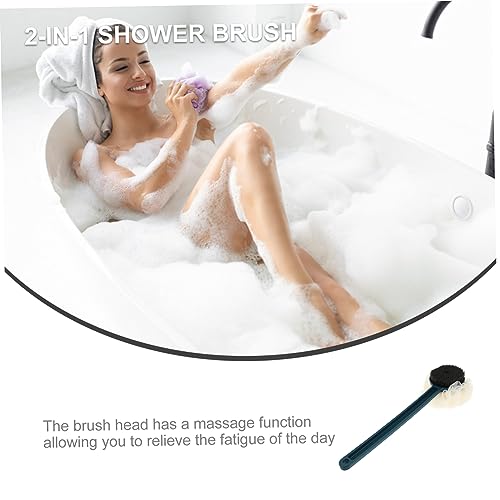 Beavorty Bath Ball Bath Brush Bath Cleaner Brush Bath Scrubber Bath Loofah Body Exfoliating Brush Back Scrubber for Shower Bath Body Brush Bathroom Brush Two-in-one Scrub Bath Tool Back Pad