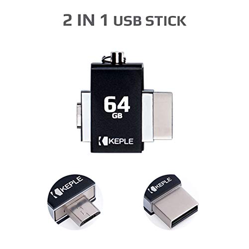 64GB USB Stick OTG to Micro USB 2 in 1 Flash Drive Memory Stick 2.0 Compatible with Motorola Moto G6 Play / G5, G5 Plus / G4 / E5, E5 Play, E5 Play Go, E5 Plus | 64 GB Pen Drive Dual Port