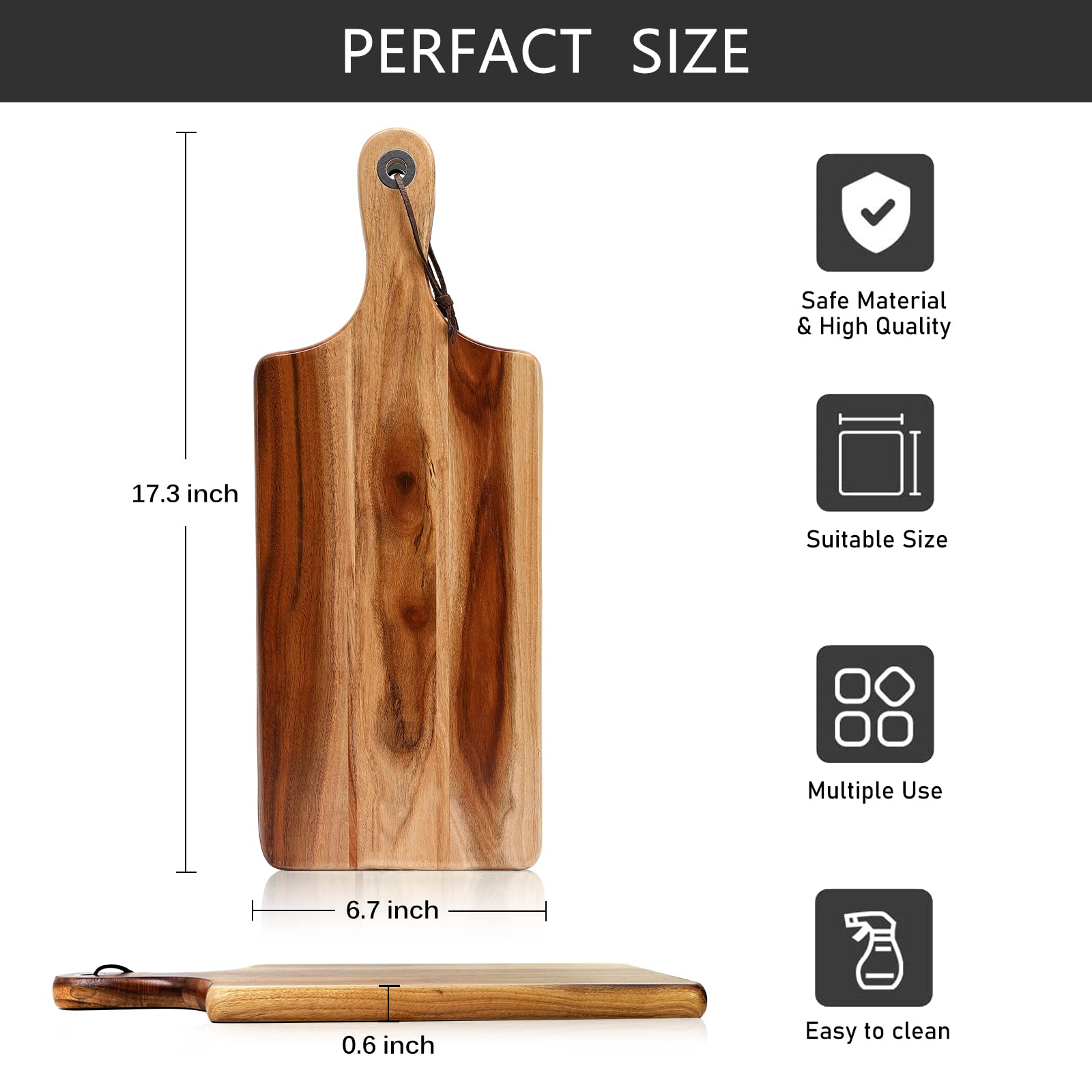 Acacia Wood Cutting Board, Cheese Board Charcuterie Boards, Wood Cheese Platter, Serving Tray Charcuttery Meat Plate Pro, Best Gifts For Christmas, Thanksgiving, House Warming, Wedding Anniversary
