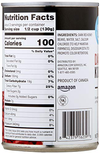 Amazon Brand - Happy Belly Dark Red Kidney Beans, 15 ounce (Pack of 1)