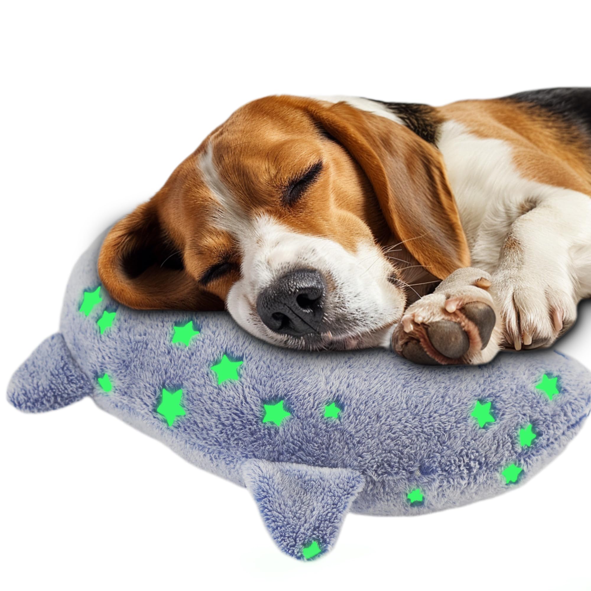 POMESEA Dog Calming Pillow, Dog Neck Pillow Soft Fluffy Pet Calming Toy Half Donut Cuddler, U-Shaped Pillow for Pet, Joint Relief Sleeping Improve (Large, Gray)