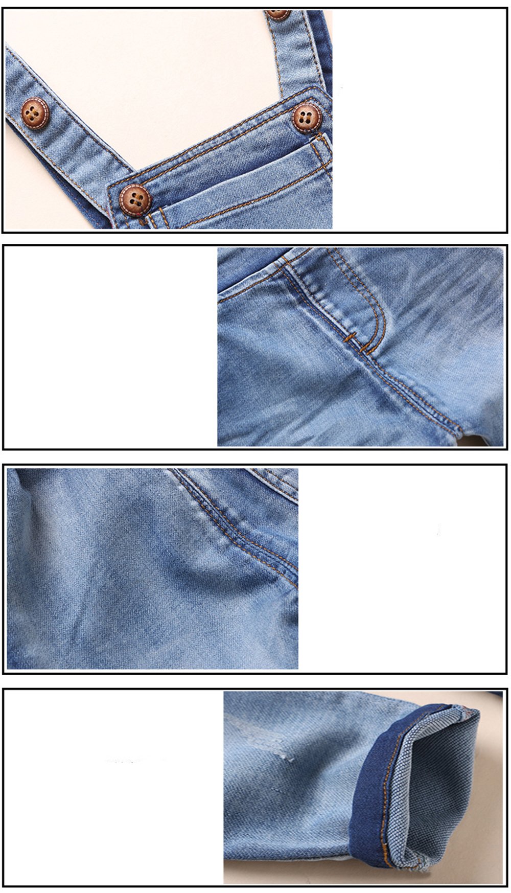KIDSCOOL SPACE Baby & Little Boys/girls Plaid Lining Denim Overalls Jeans,Light Blue, 6-12 Months
