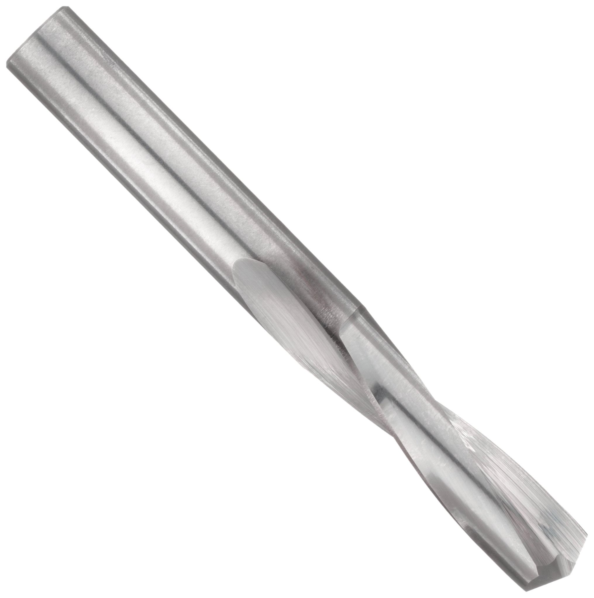 Chicago Latrobe 759 Solid Carbide Short Length Drill Bit, Slow Spiral Flute, Uncoated (Bright) Finish, Round Shank, 135 Degree Split Point, 1/8" Size