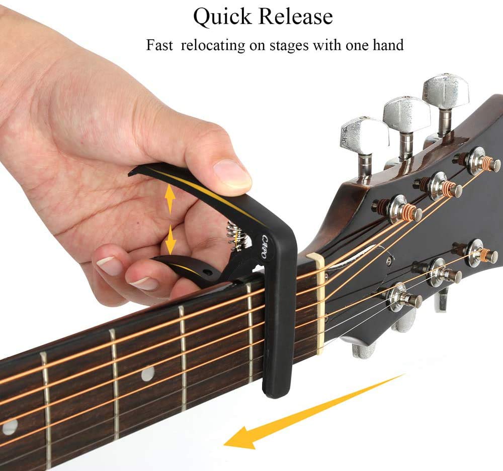 Capo for 6-String Acoustic and Electric Guitar, Lightweight Quick Release Capo for Guitars, Ukulele, Bass, Mandolin, Banjo