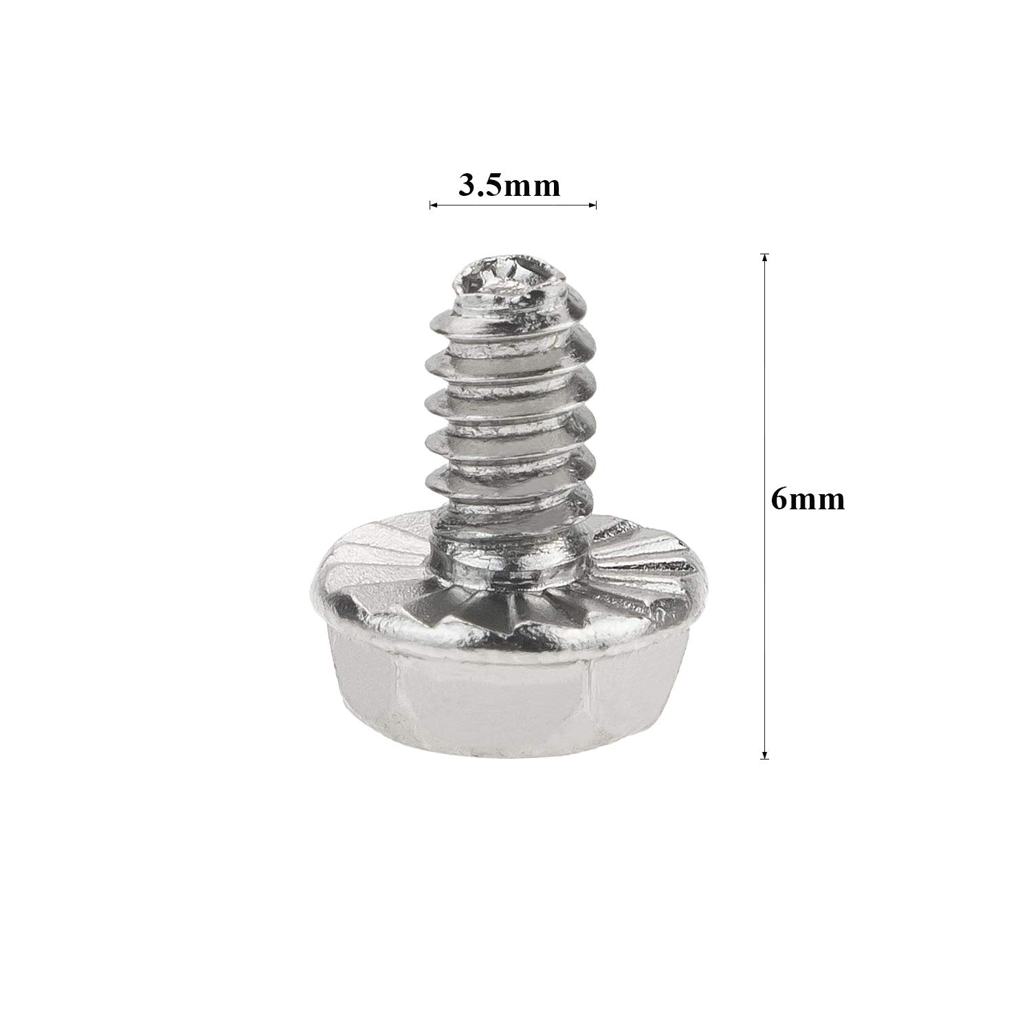 Favordrory Toothed Hex 6/32 Screw 6# -32Computer PC Case Hard Drive Motherboard Mounting Screws, 100 PCS