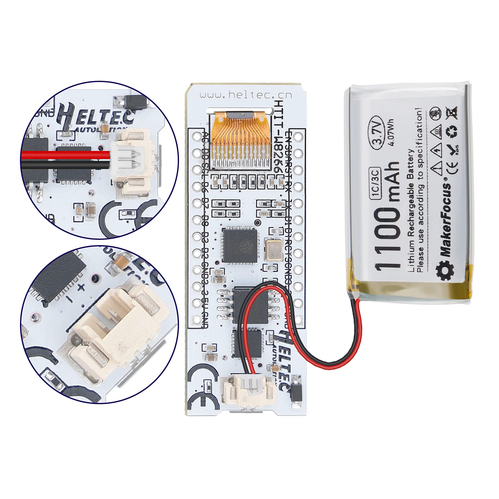 MakerFocus ESP8266 Development Board WiFi Kit 8 Support WiFi Integrated CP2104 4MB SPI Flash with 0.91 Inch OLED Display for Ar duino IDE NodeMCU LUA
