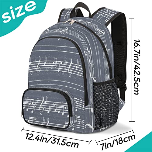 Backpacks for Boys Girls Retro Music Note School Backpacks for Traveling Laptop Backpacks Teens Bookbag College Backpack with Laptop Compartment Casual Daypack
