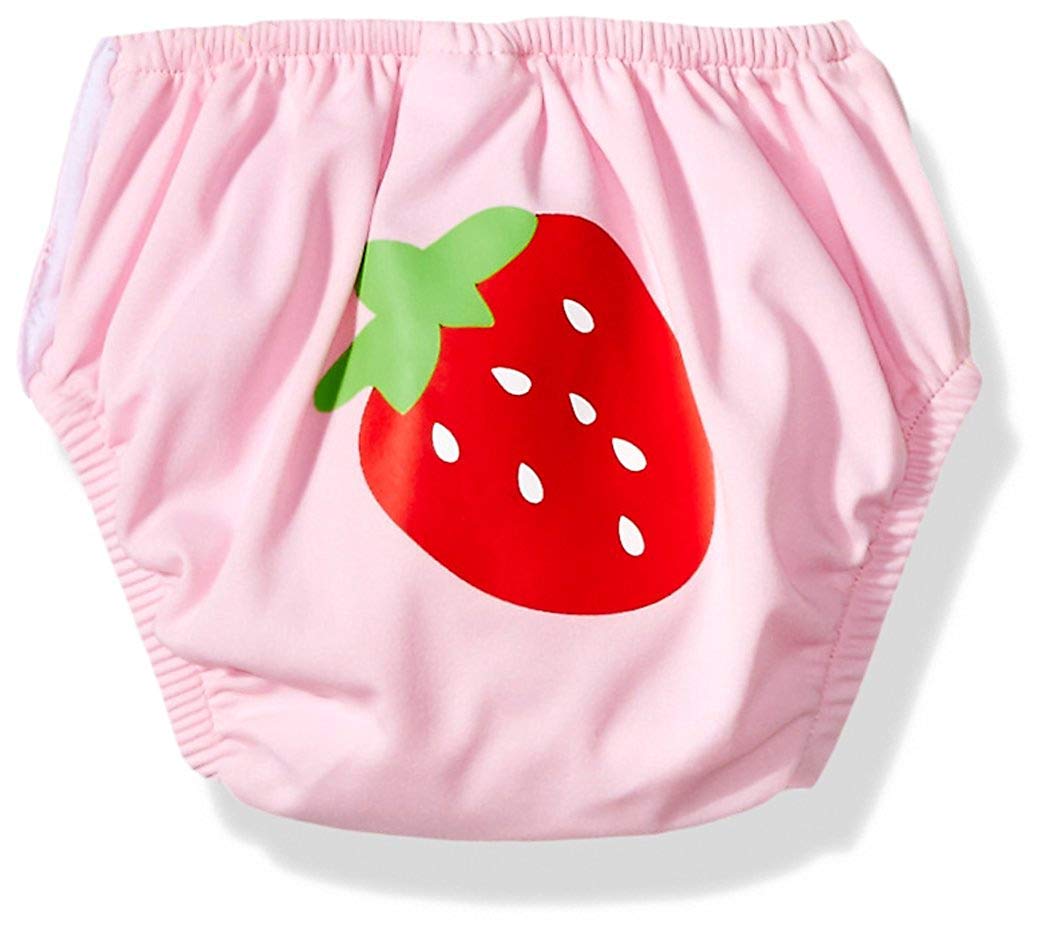 KIKO & MAX Baby Girls' Infant Three-Pack Absorbant Reusable Swim Diaper (Medium)