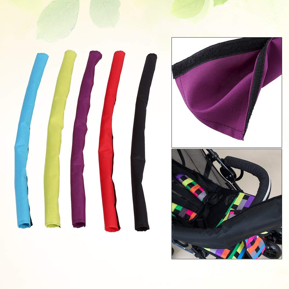 Fdit 5pcs Baby Pushchair Stroller Fabric Handle Bar Waterproof Pushchair Handlebar Warmer Gloves Cover (Red)