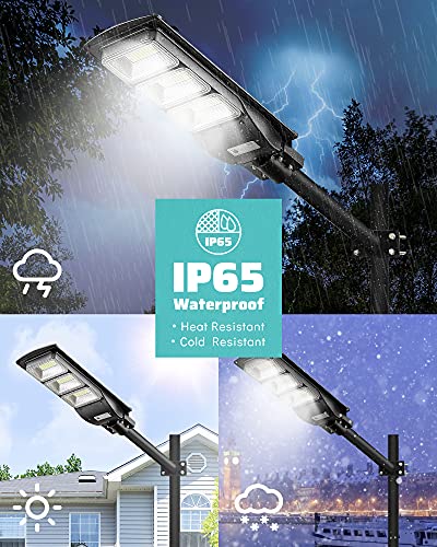 Lovus 2000W Solar LED Street Light, 60000LM Solar Security Flood Light Outdoor with Motion Sensor and Dusk to Dawn for Parking Lot, IP65 Waterproof, Wall or Pole Mount