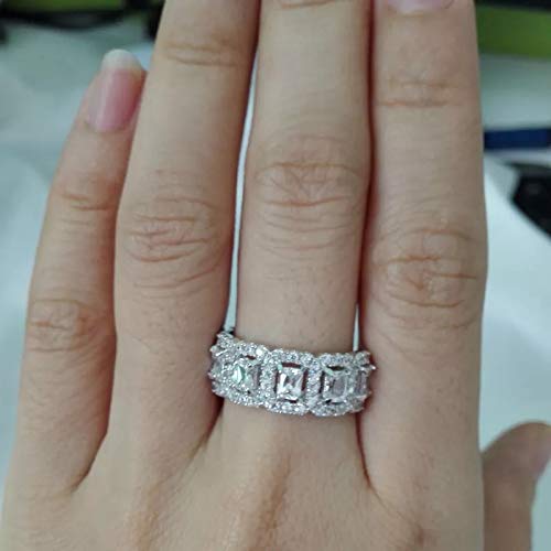 Nattaphol Solid 925 Sterling Silver Wedding Ring Engagement Band 2 Ct AAA CZ Eternity Classic Jewelry for Women (6)