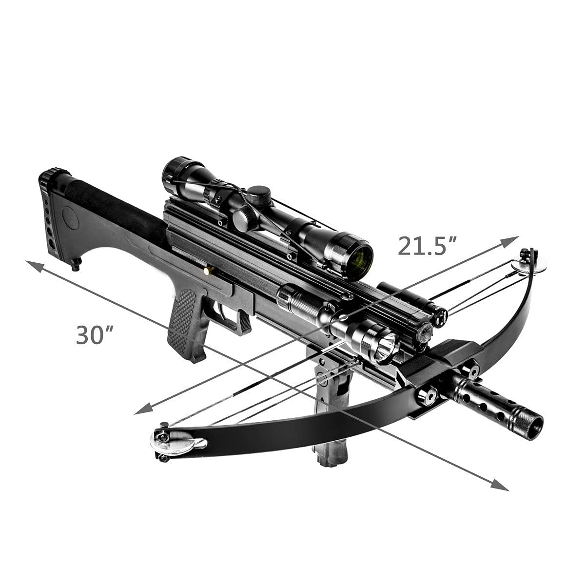 80lbs Steel Ball WT4 Repeating Crossbow with Tactical Package. includes Flashlight, Scope and Red Beam aimer