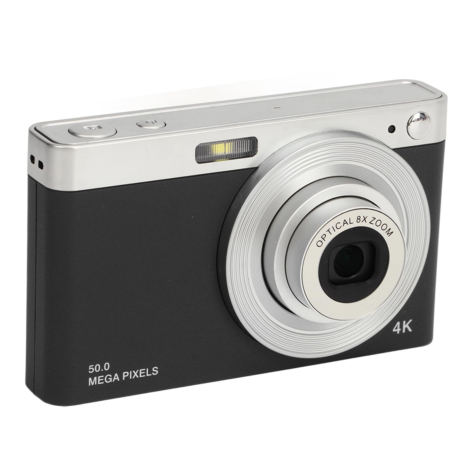 4K Digital Camera, Full HD 50MP 16X Digital Zoom Compact Point and Shoot Camera, Lightweight Small Vlogging Video Camera with Built in Flash & Filters, for Beginners Kids Teens