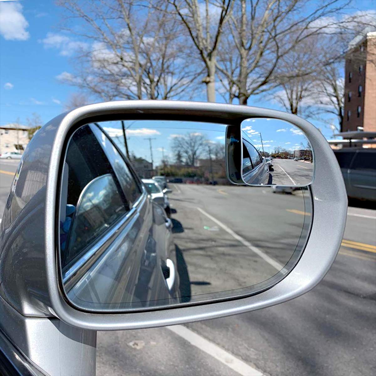 Car Blind Spot Mirror, Fan Shaped HD Glass Frameless Stick on Adjustabe Few Convex Wide Angle Rear View Mirror for Car Blind Spot, Pack of 2 (Fan Shape)