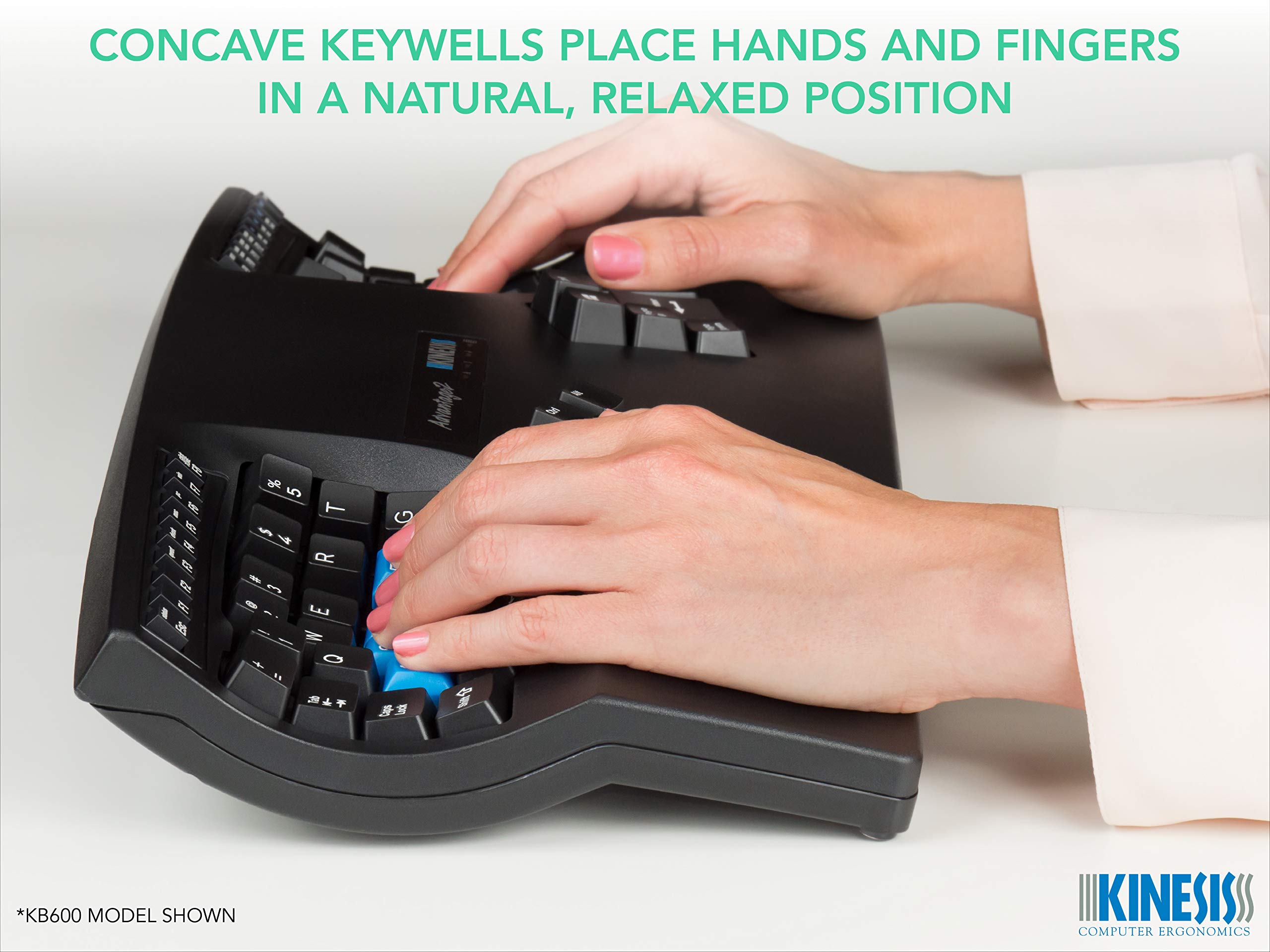 KINESIS Advantage2 Quiet LF Ergonomic USB Keyboard (KB600LFQ)