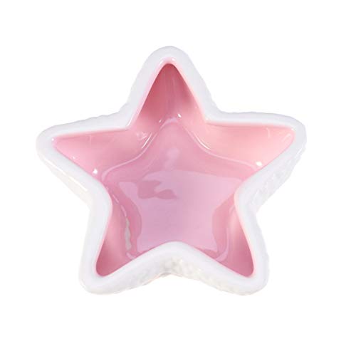 POPETPOP Pet Feeding Bowl Ceramic Feeding Bowl for Hamster Small Pet (Pink)