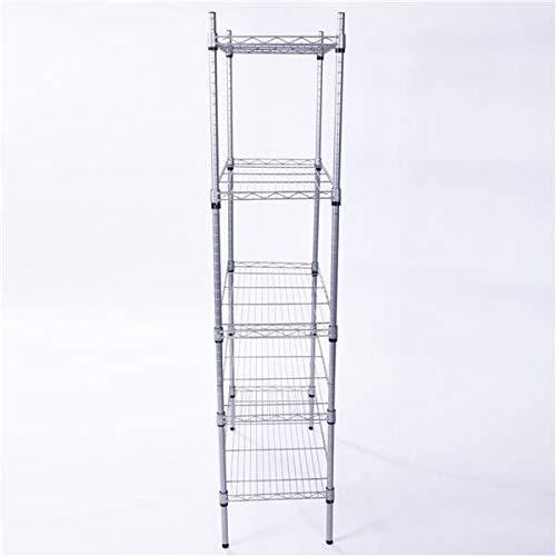 EEBUIHUI 5 Tier Adjustable Storage Shelf Metal Storage Rack Wire Shelving Unit Storage Shelves Metal for Pantry Closet Kitchen Laundry (Silver-5)