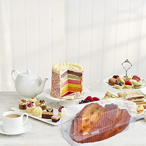 50 Pcs Plastic Loaf Container Transparent Cake Slice Containers Plastic Containers with Lids 9.06 x 4.92 x 3.15β Clear Hinged Lid Cheesecake Container Disposable to Go Box for Restaurants Delivery Takeout