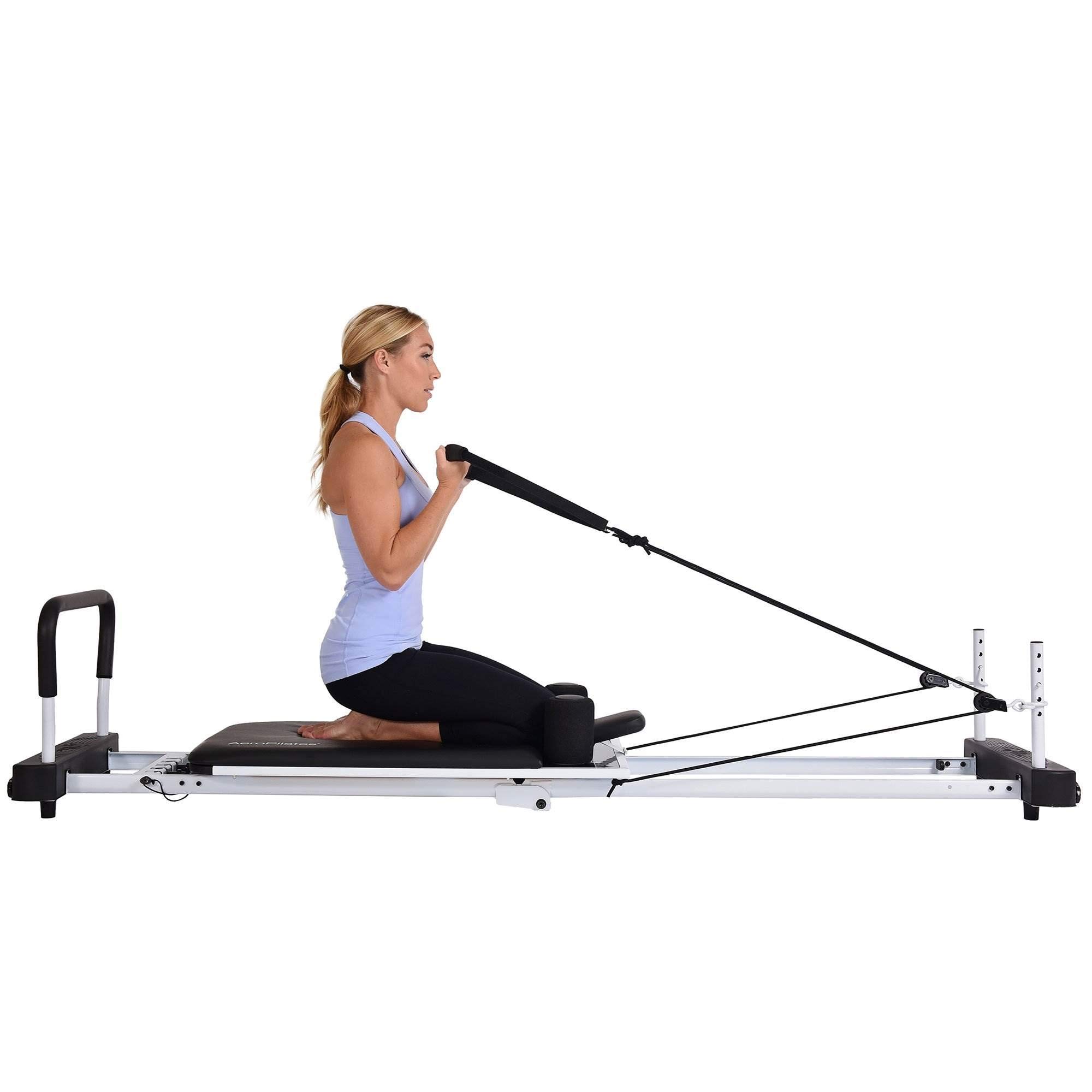 AeroPilates Stamina Adjustable 5 Cord Reformer Fitness Workout Machine with Padded Cardio Rebounder and Full Workout DVD Set