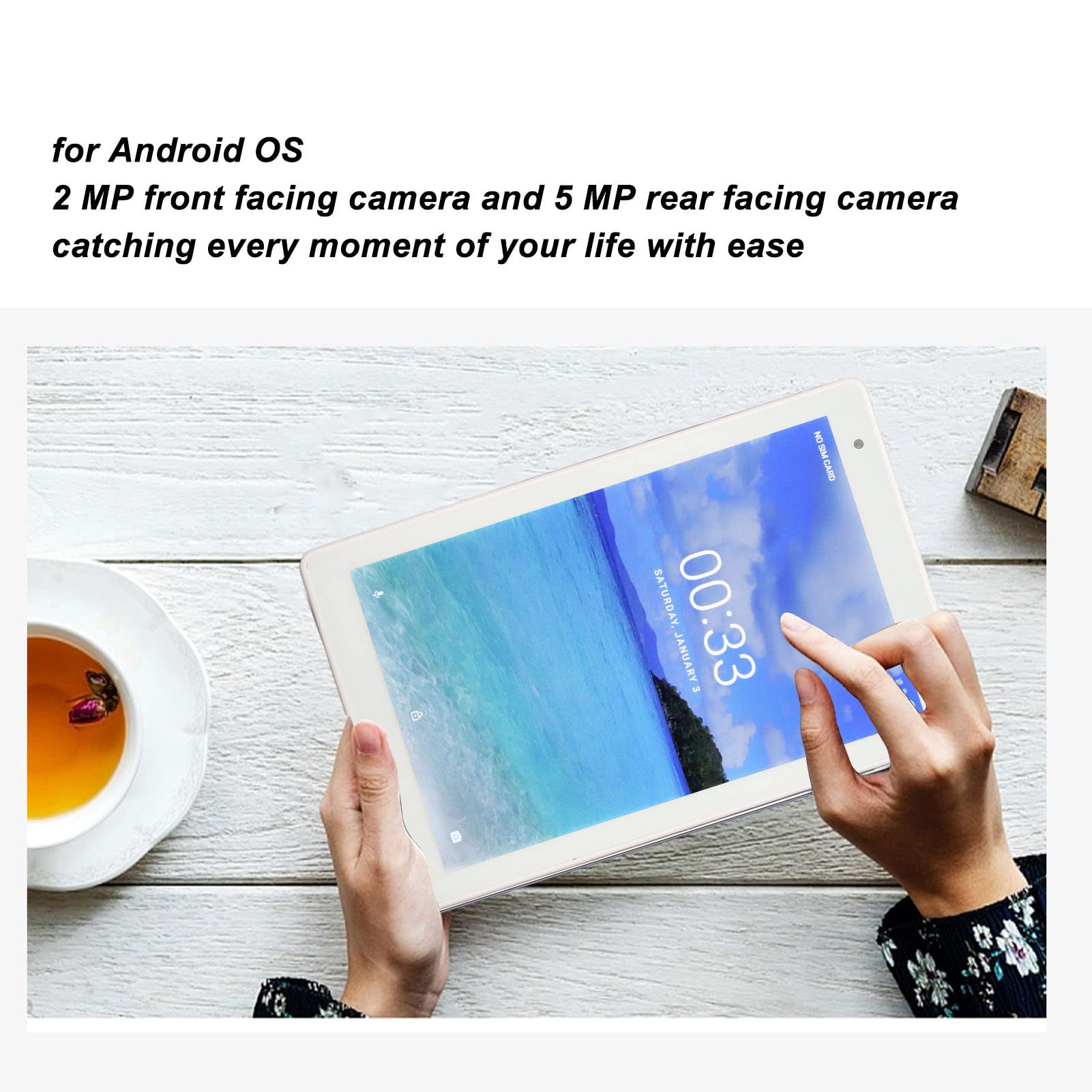 8.1 Inch Tablet, Android 10 2.4/5Ghz WiFi Tablet PC, 4+64GB, MTK6592 CPU, 720x1280 Resolution, with 3 Card Slots, for Entertainment