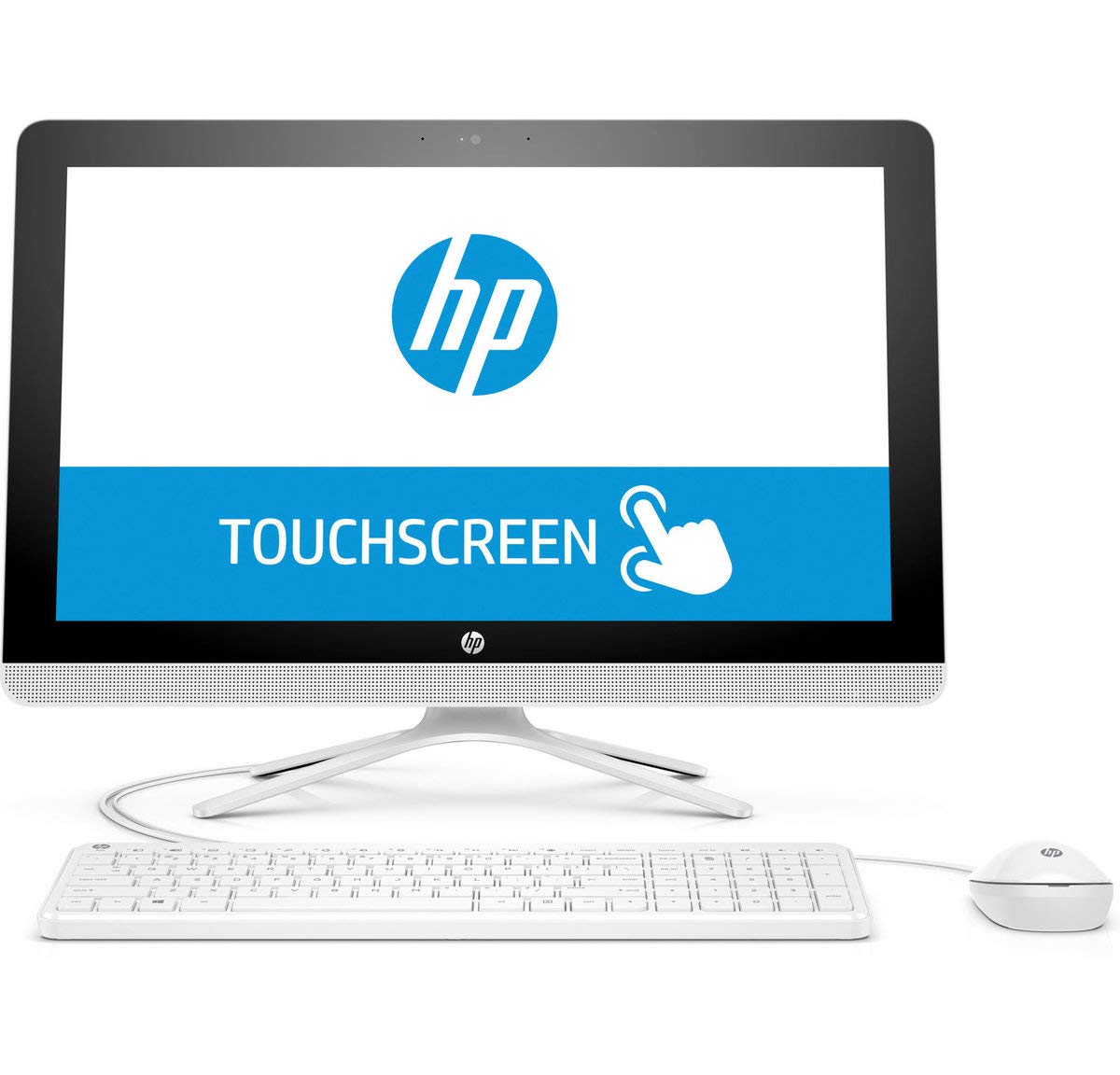 HP 2018 Newest All-in-One 21.5" Full HD IPS Touchscreen Desktop PC, Intel Pentium J3710 Quad-Core Processor 4GB RAM 1TB HDD HDMI DVD WiFi Webcam Keyboard + Mouse Windows 10 - Snow White