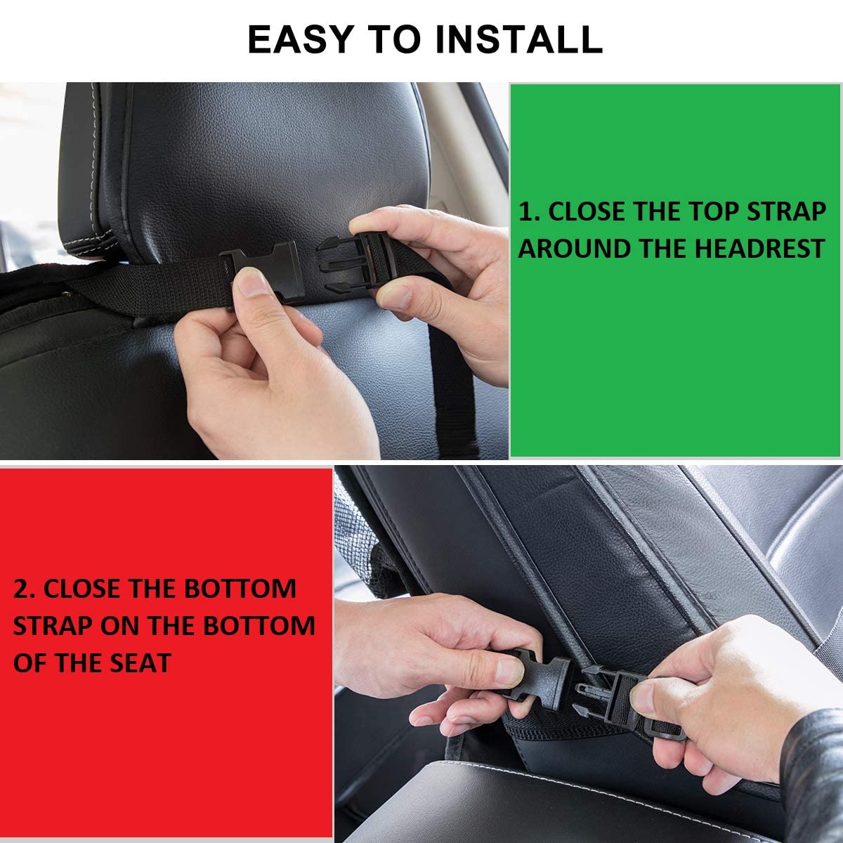 Durable Backseat Car Organizer- Kick Mats Back Seat Protector- Heavy Duty Car Organizer for Kids with Touchable Tablet Holder and Extra Storage Pockets, Car Travel Accessories, Perfect for Travel, Car